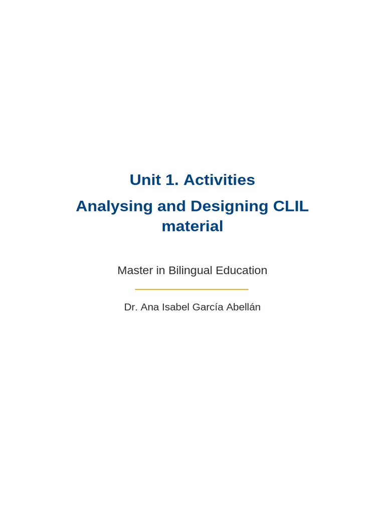 Class Activities Unit 1. Mebi | PDF