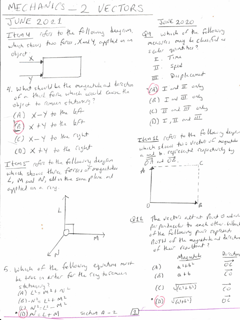 CXC CSEC PHYSICS Paper 1 With Answers Section A CH 2 Handwritten | PDF