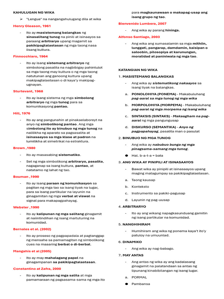 KOMPAN Reviewer | PDF | Tagalog Language | Social Science