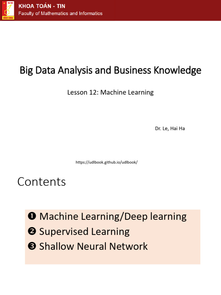 BDA 12 - Machine Learning - 1 | PDF