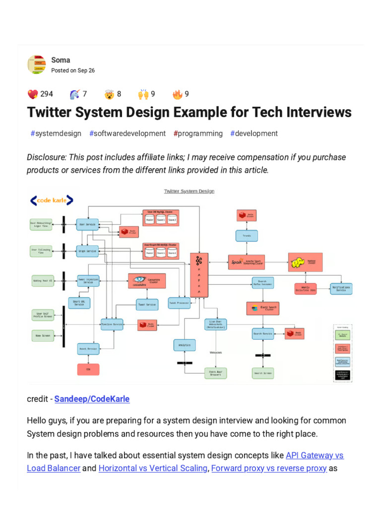 Twitter System Design Example For Tech Interviews DEV Community | PDF