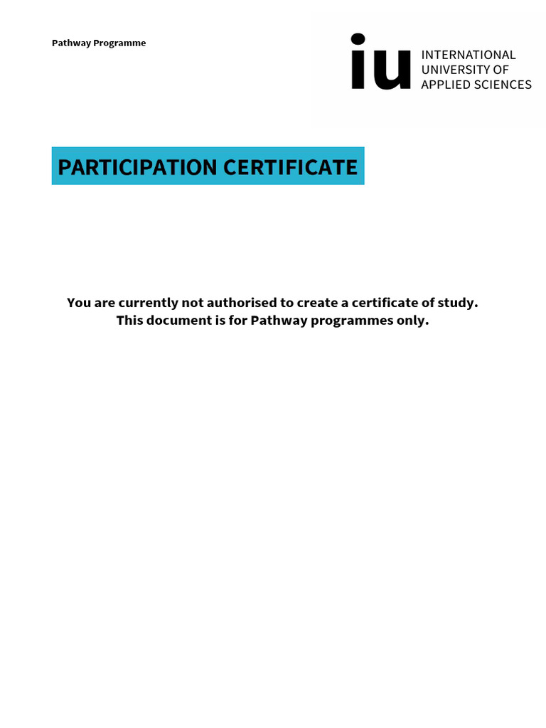 Pathway - Participation Certificate | PDF | Computers