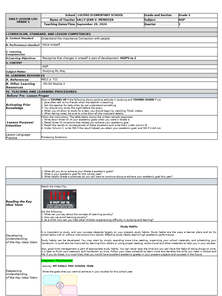 Grade 5 NMP HGP Week 7 | PDF