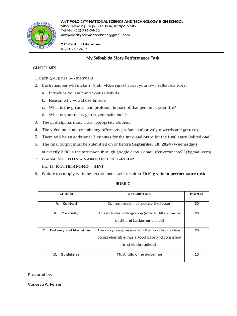 My Salbabida Rubric | PDF