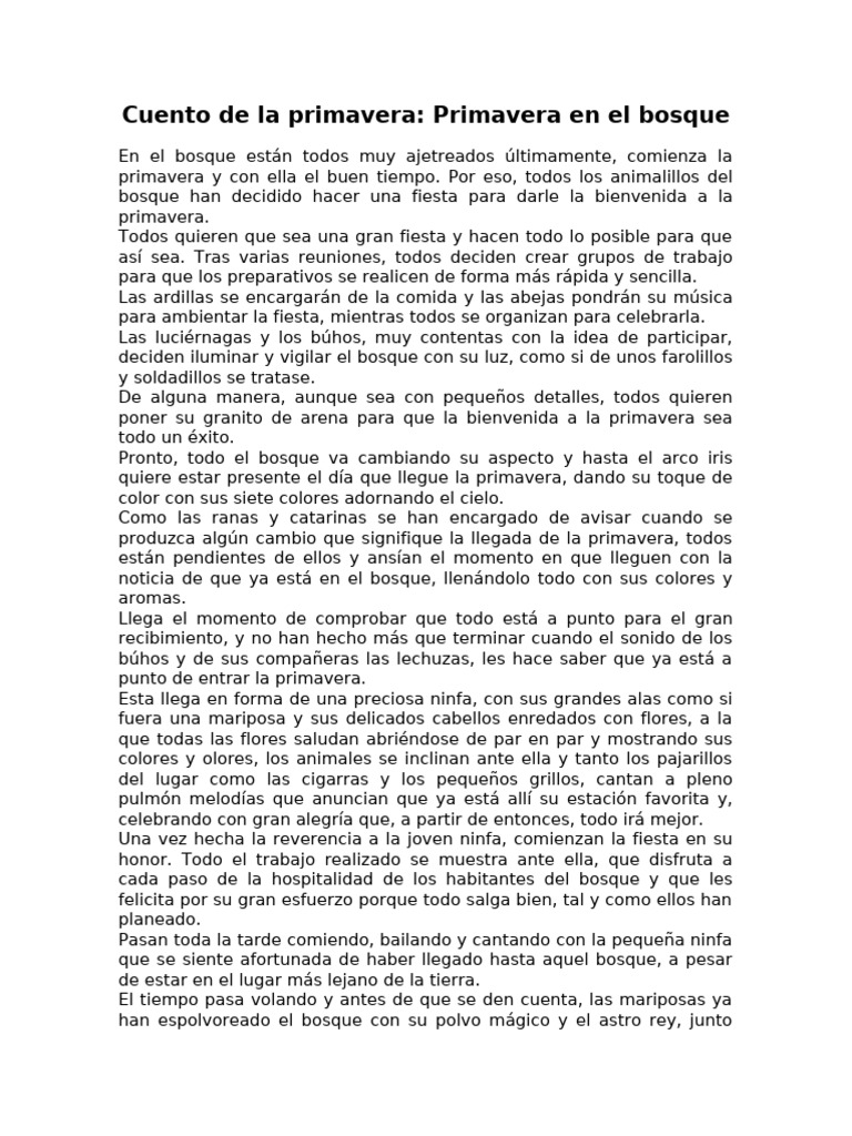 Cuento de La Primavera | PDF