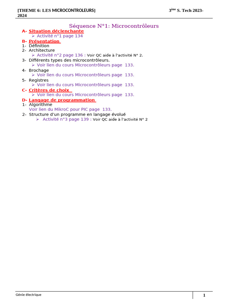 Microcontroleurs-Éleve 2 | PDF