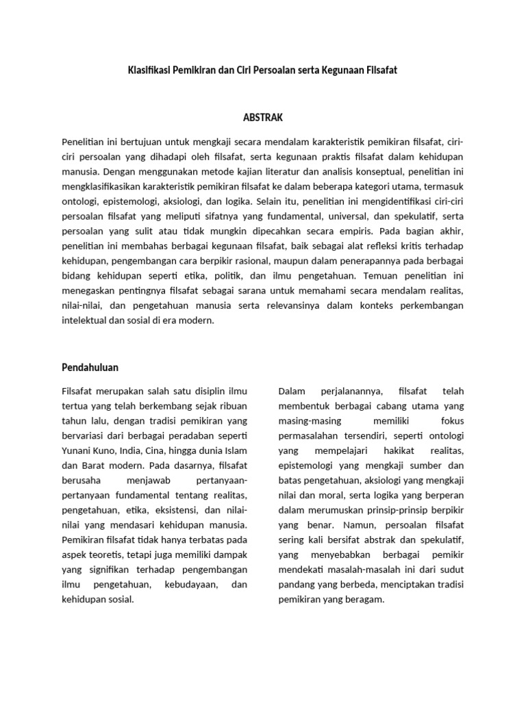 Contoh Jurnal FILSAFAT | PDF