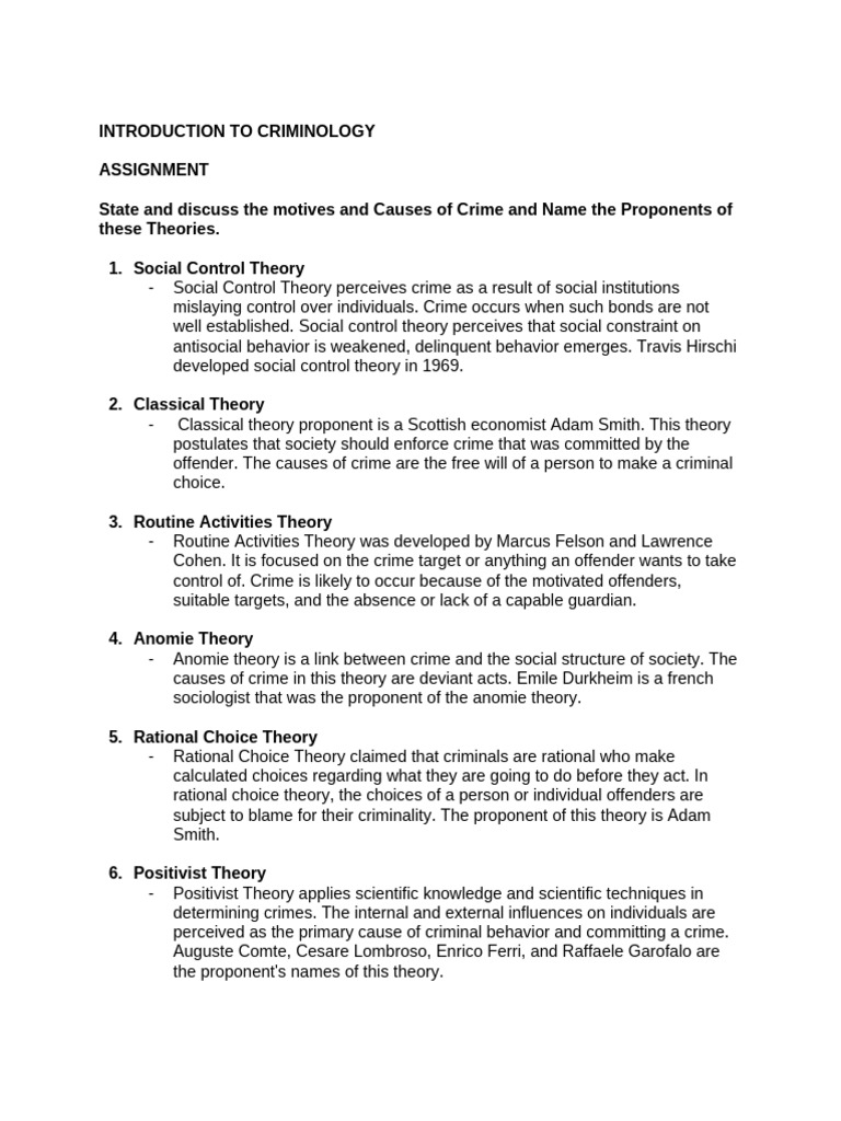 Intro To Crim Theory | PDF