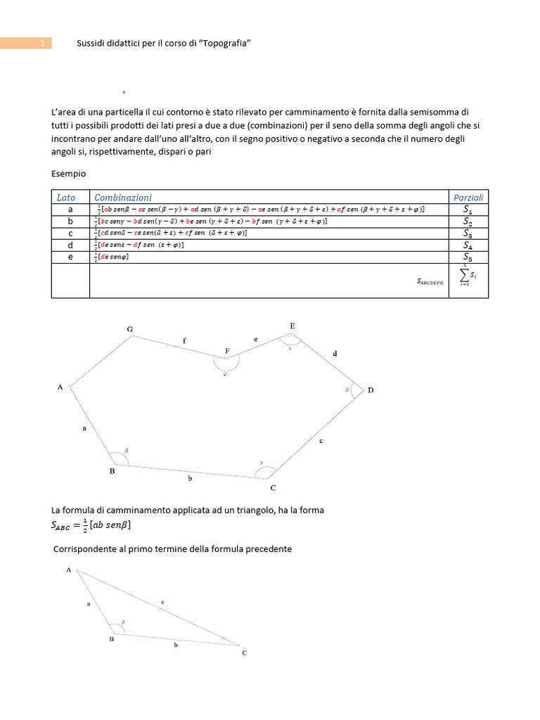 Calcolo Dell'area Con La Formula Di Camminamento | PDF