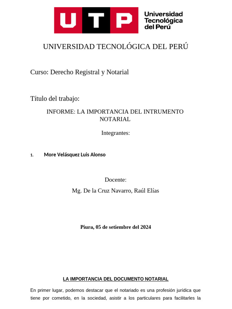 D. Registral y Notarial S.04 INFORME | PDF