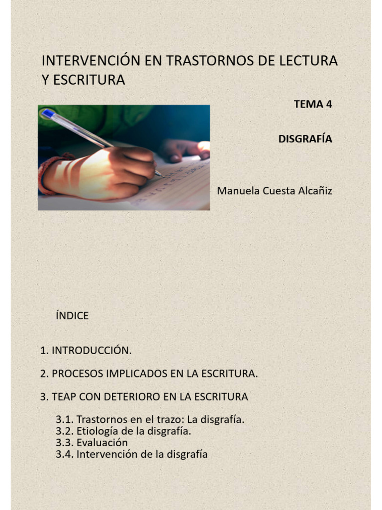 TEMA4 Disgrafía | PDF