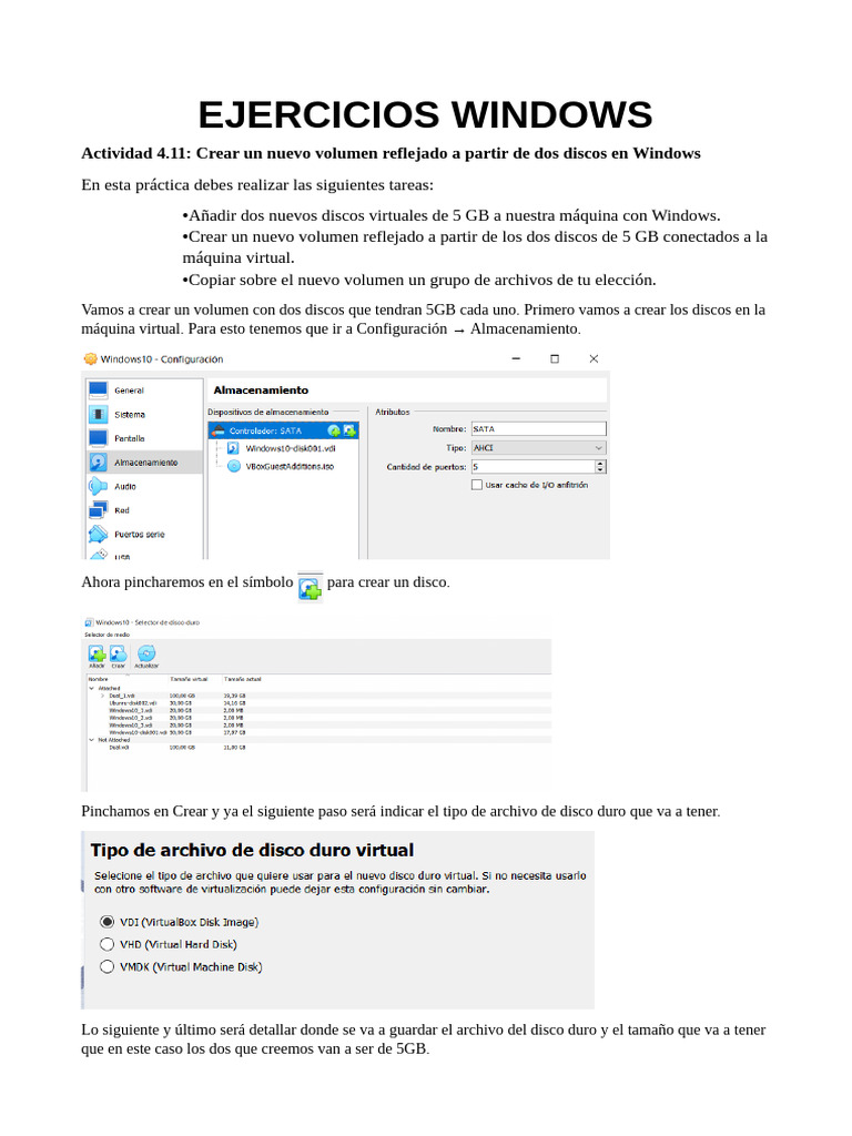 Ejercicios Windows | PDF