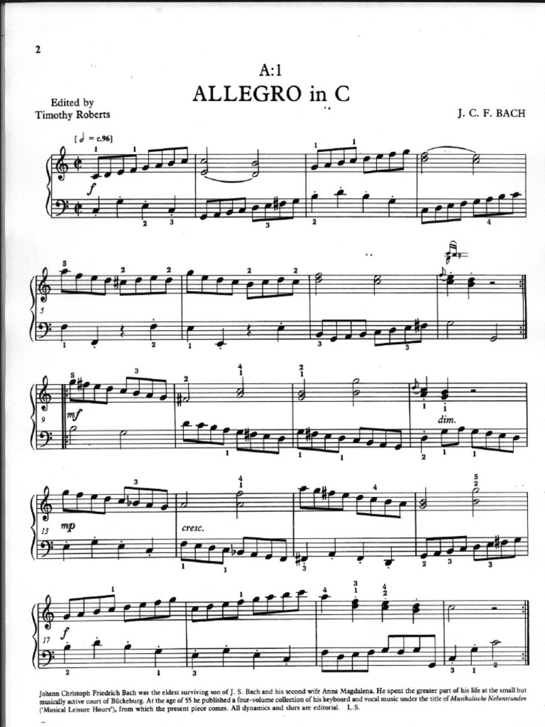 Allegro in C | PDF