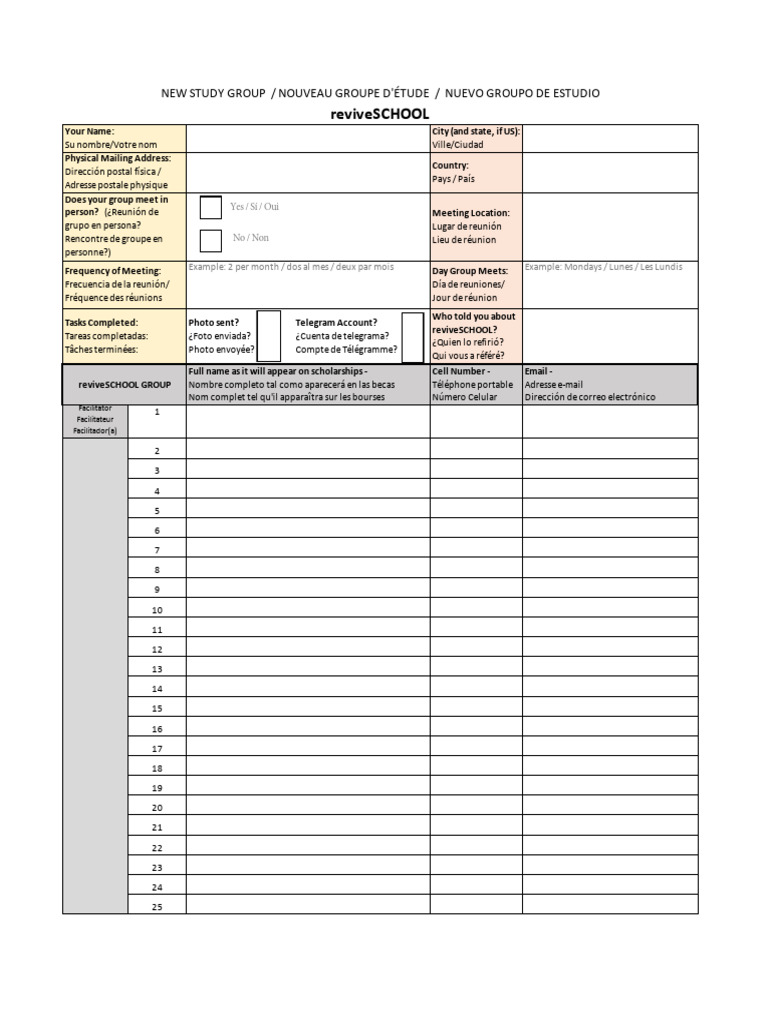New Group Student List FORM | PDF