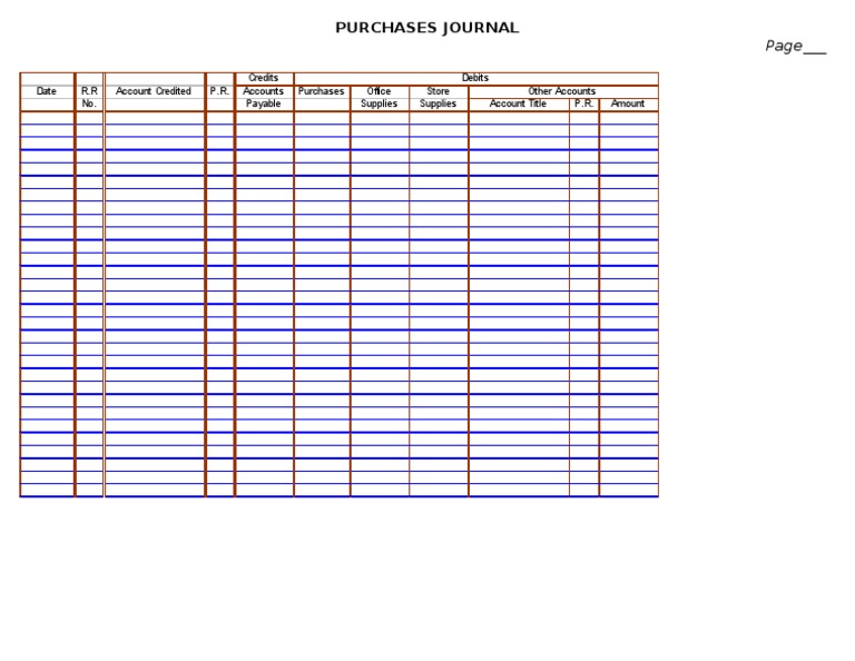 Purchases Journal | PDF