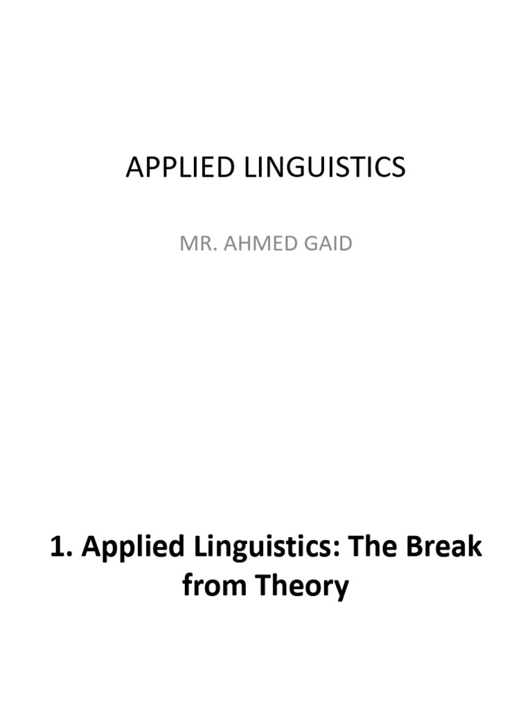 Applied Linguistics | PDF