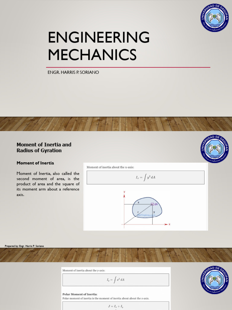 STATICS Moment of Inertia and Radius of Gyration | PDF