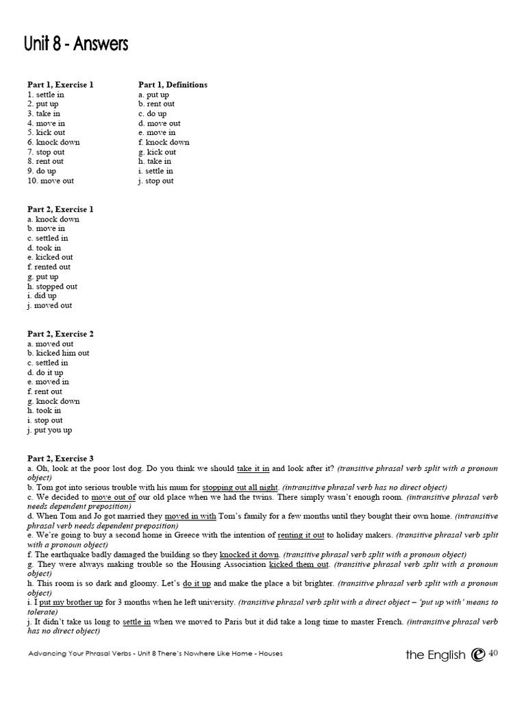Part 1, Exercise 1 Part 1, Definitions: The English | PDF