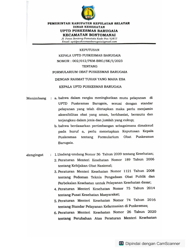 SK Formularium Obat | PDF