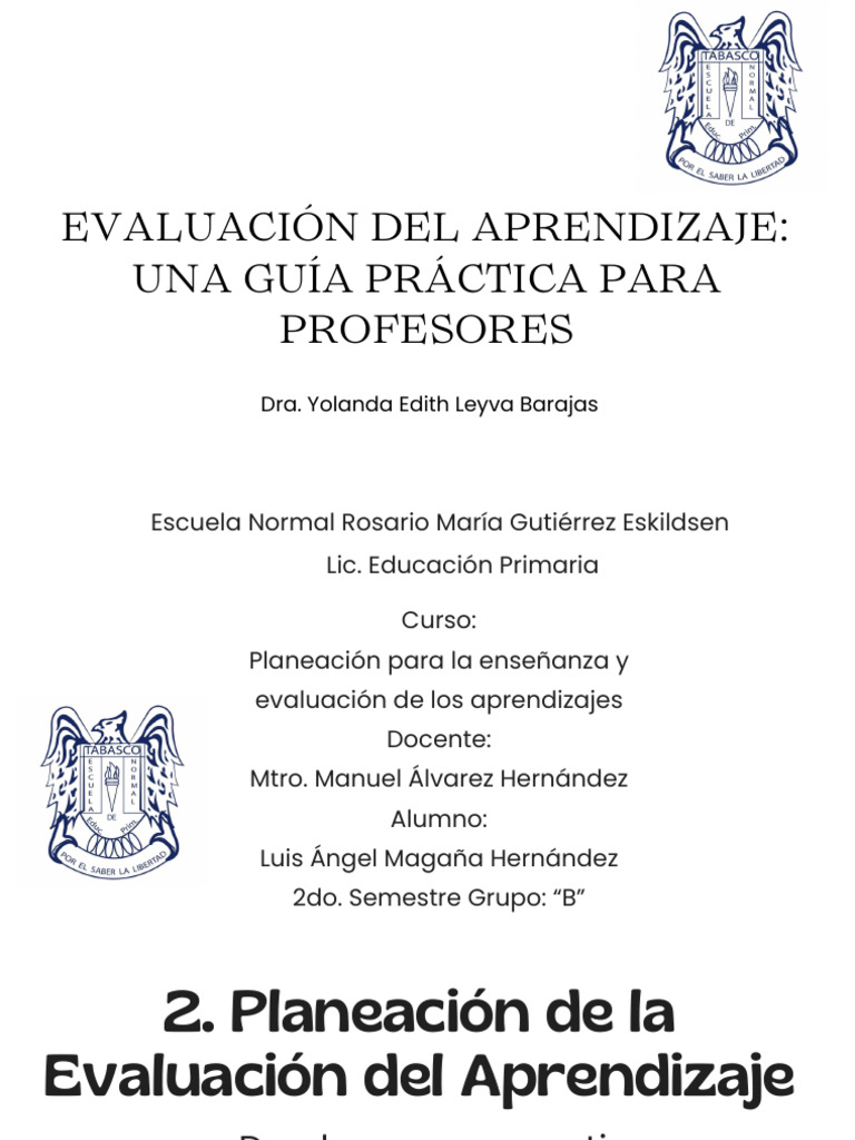 Evaluación Del Aprendizaje | PDF | Evaluación | Crecimiento personal y profesional