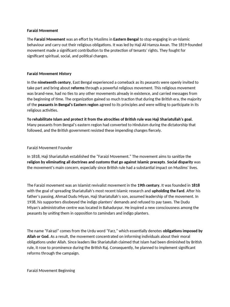Faraizi Movement | PDF