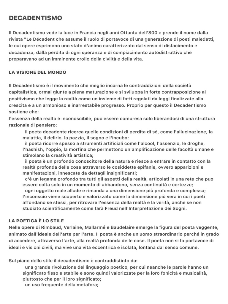 DECADENTISMO | PDF