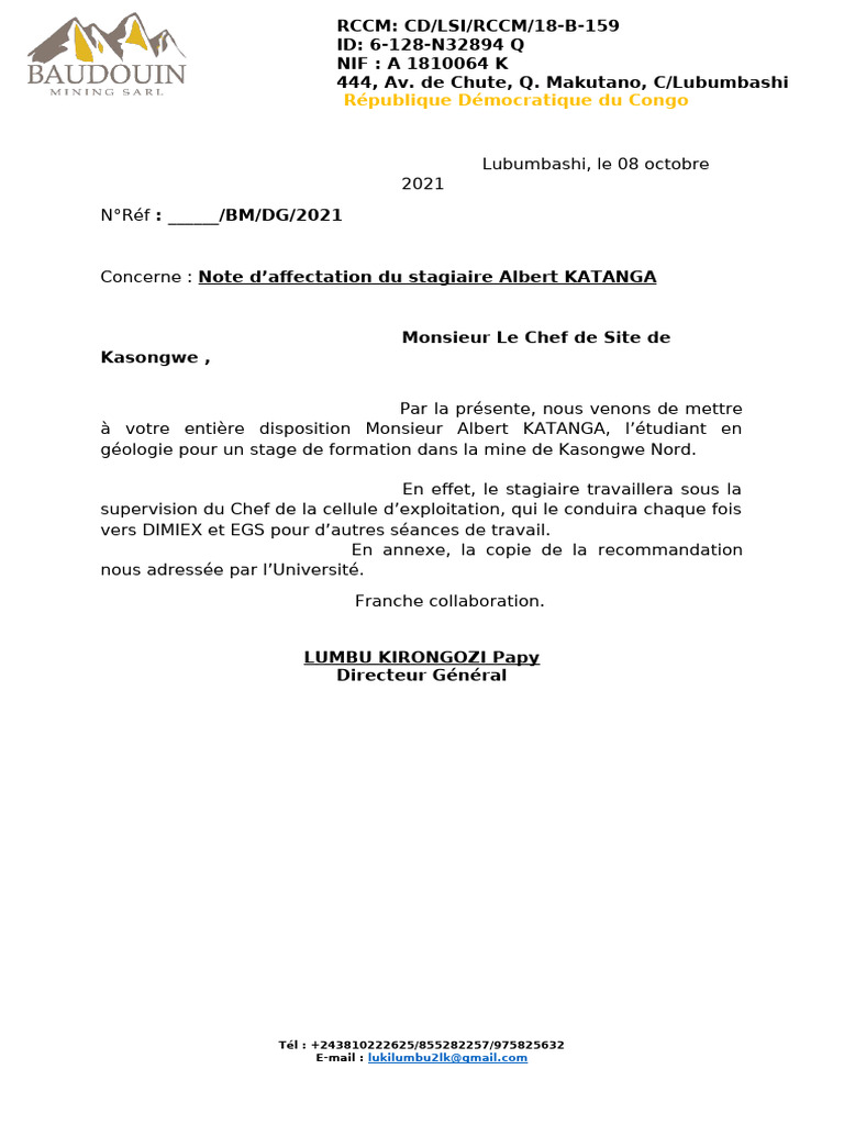 Affectation de Stage | PDF