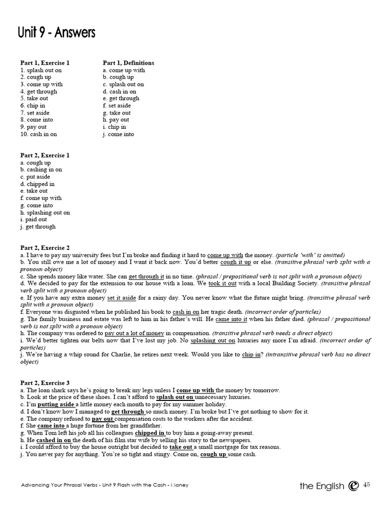 Part 1, Exercise 1 Part 1, Definitions: The English | PDF