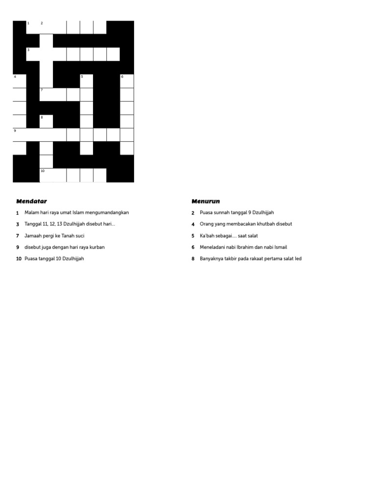 Mendatar Menurun | PDF