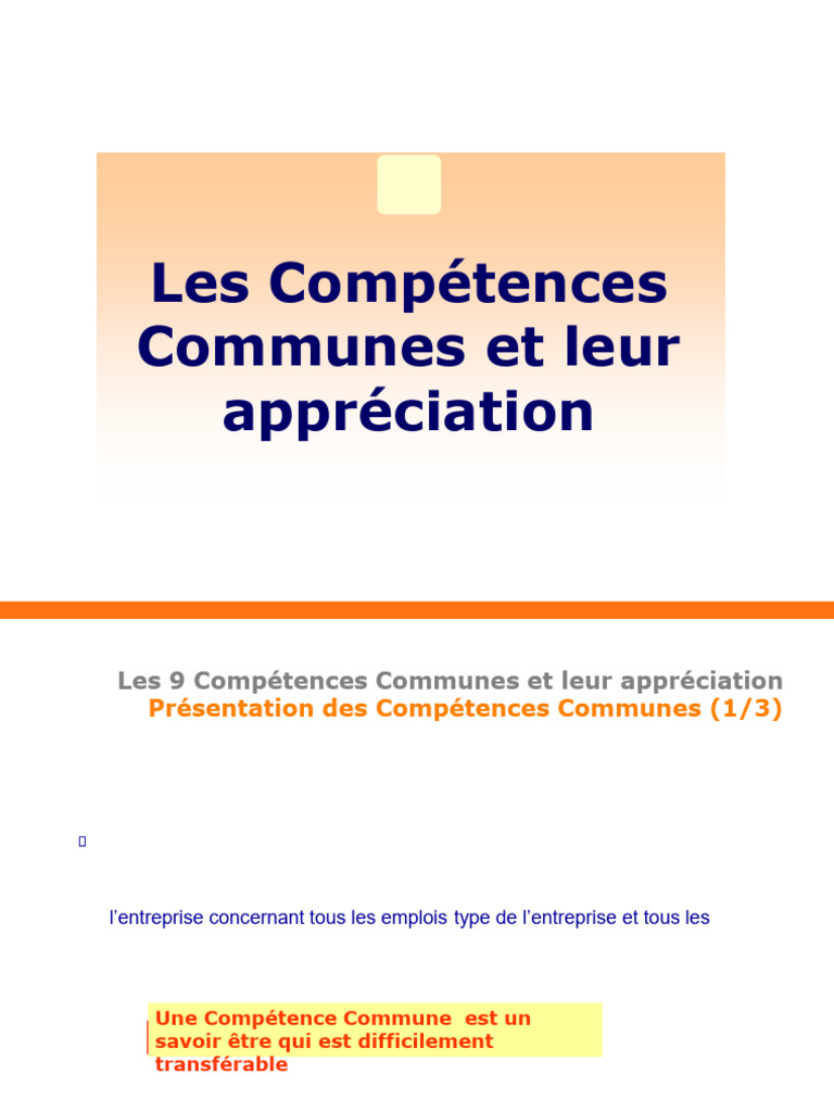 Les Compã©tences | PDF