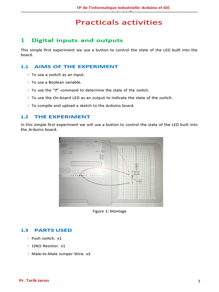 TP D'expérimentation N1 - Arduino Et IDE | PDF
