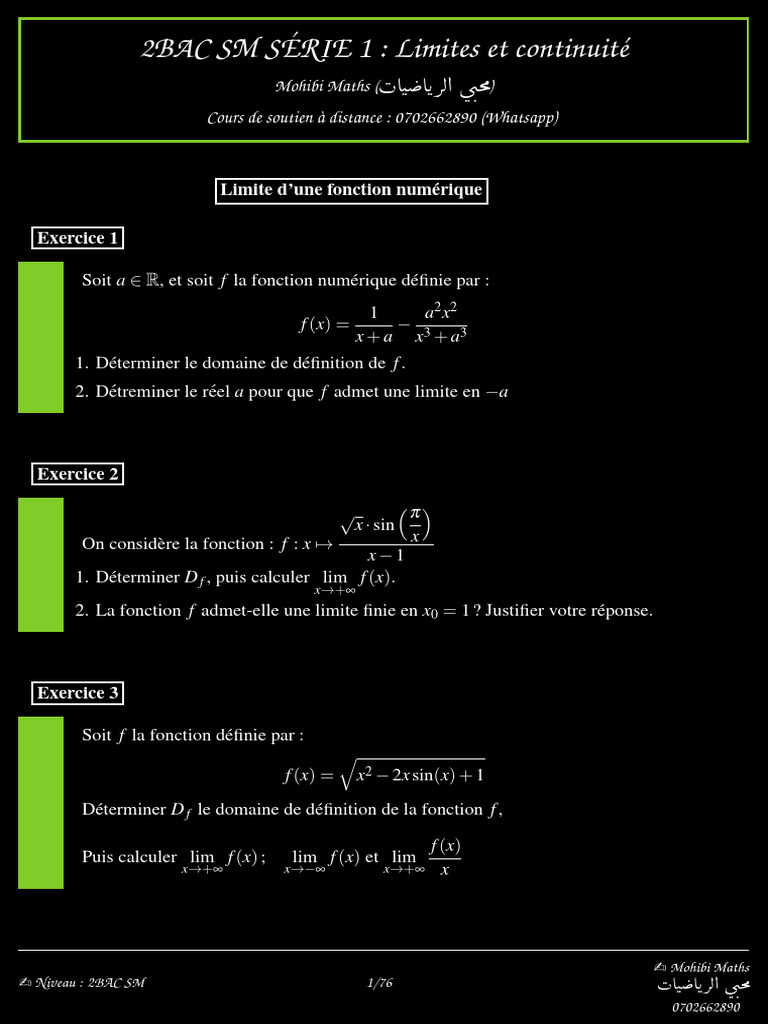 2bac SM Serie 1 | PDF