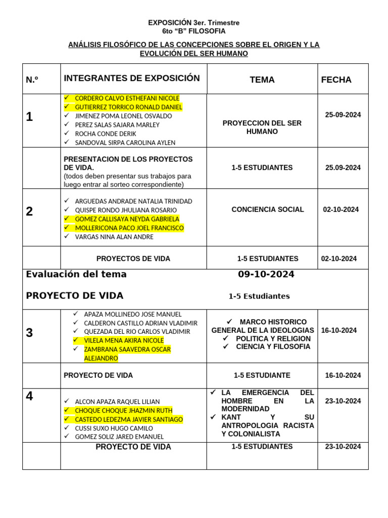 EXPOSICIÓN 6to B FILO FINAL | PDF