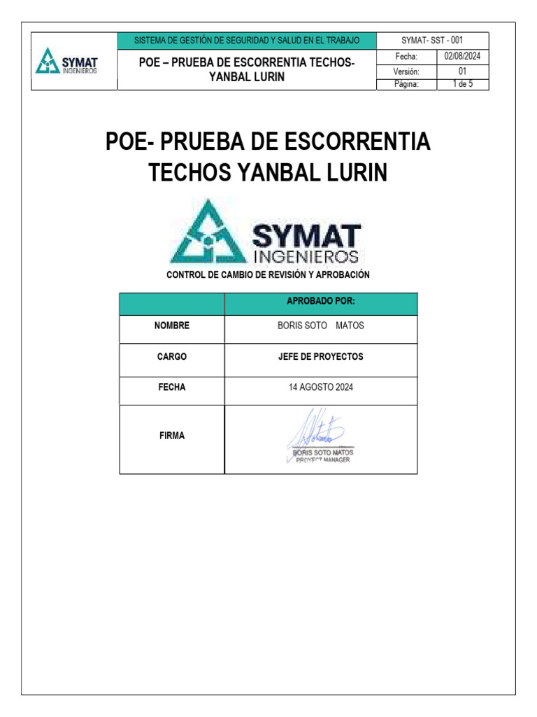 01 Pos - Escorrentia y Estanquiedad Rev 01 | PDF