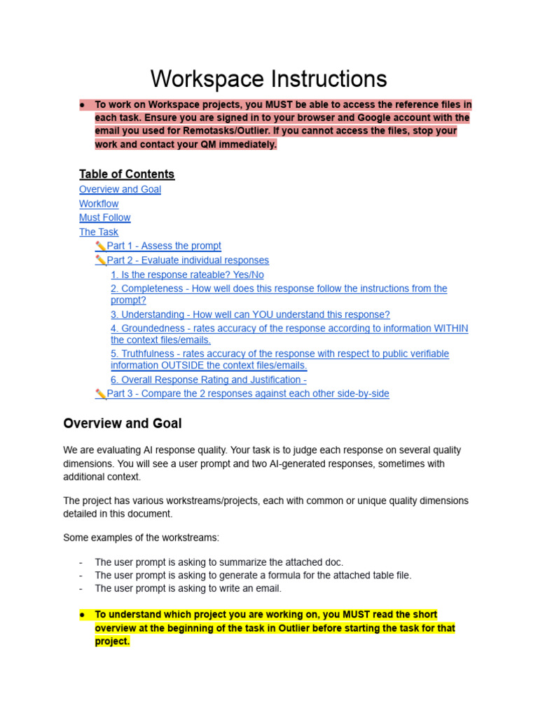 Workspace Eval Instructions | PDF