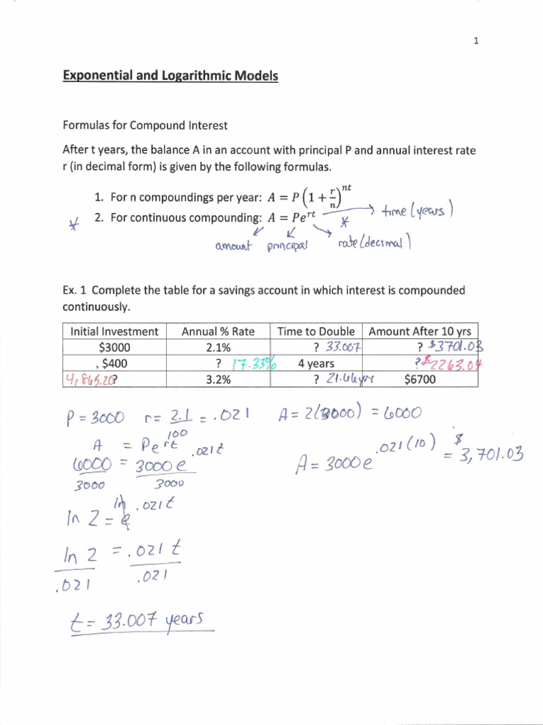 4.5 - Exponential and Logarithmic Models - Complete | PDF