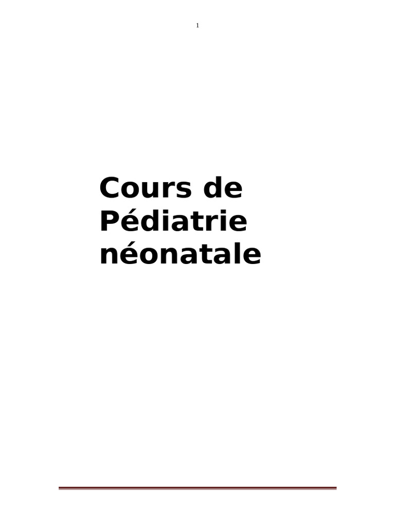 Pediatrie Neonatale | PDF