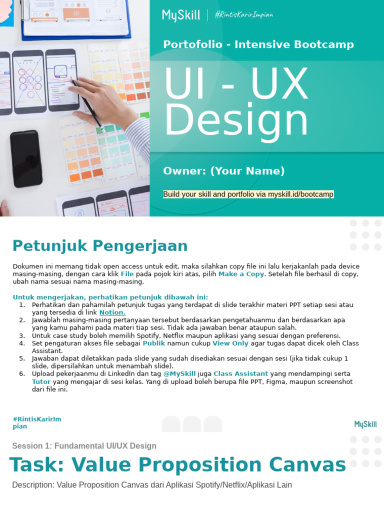 Template Mini Task UI - UX MySkill | PDF
