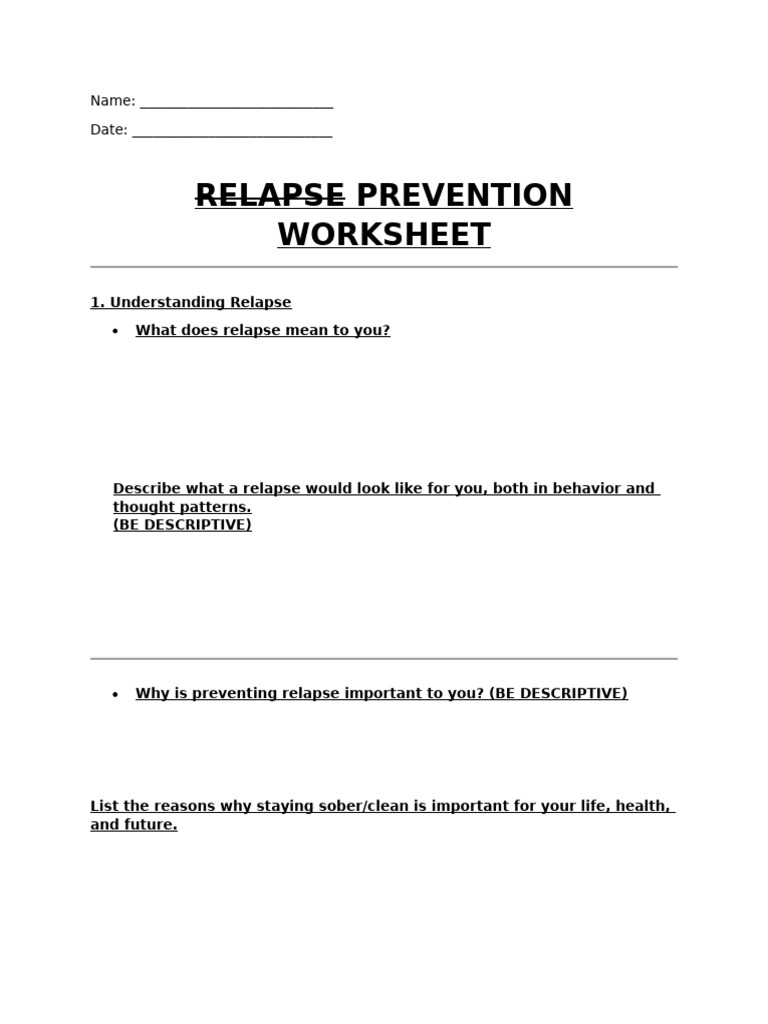 Relapse Prevention | PDF