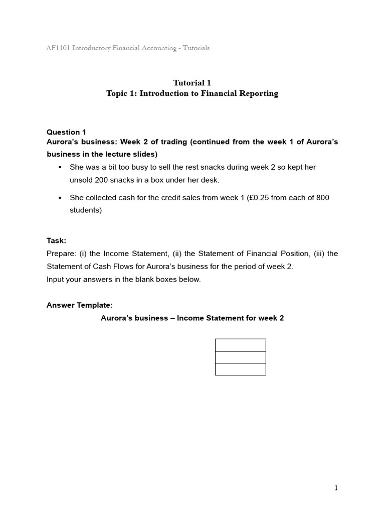 Tutorial 1 Questions | PDF