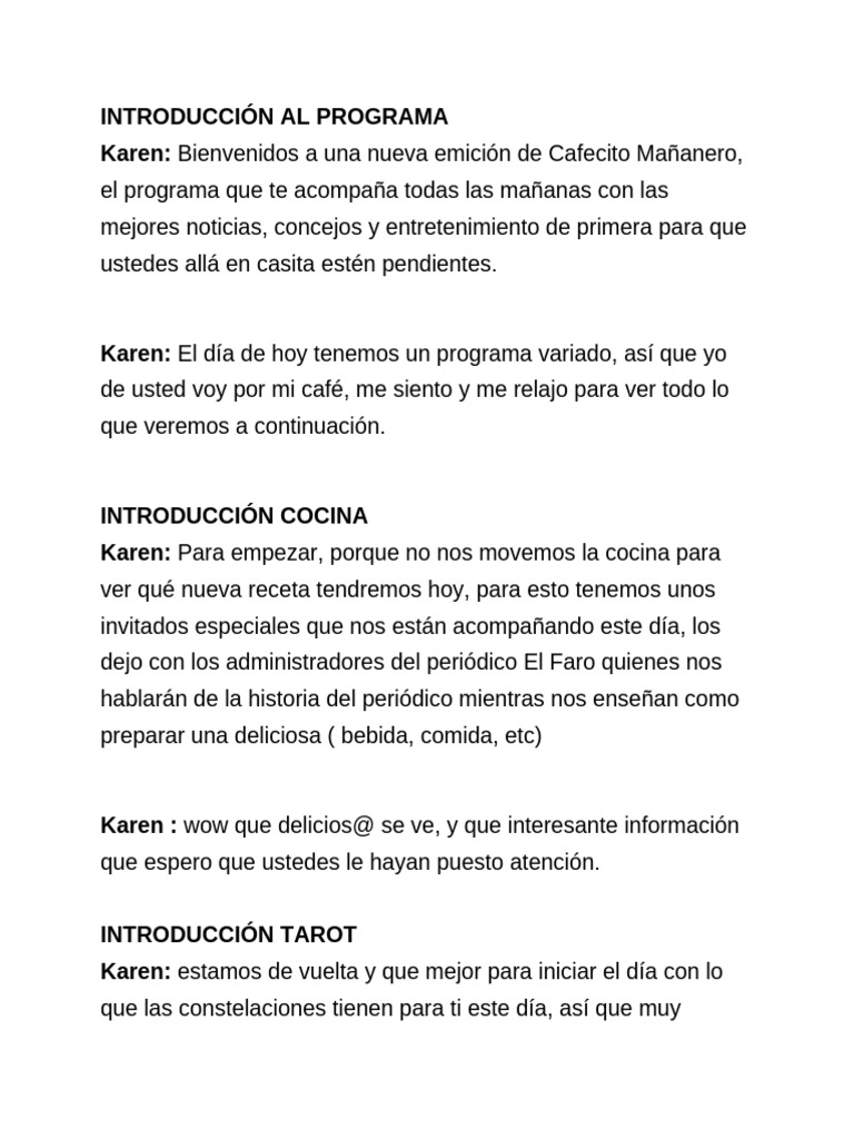 Guion Presentador | PDF Guion Presentador | PDF