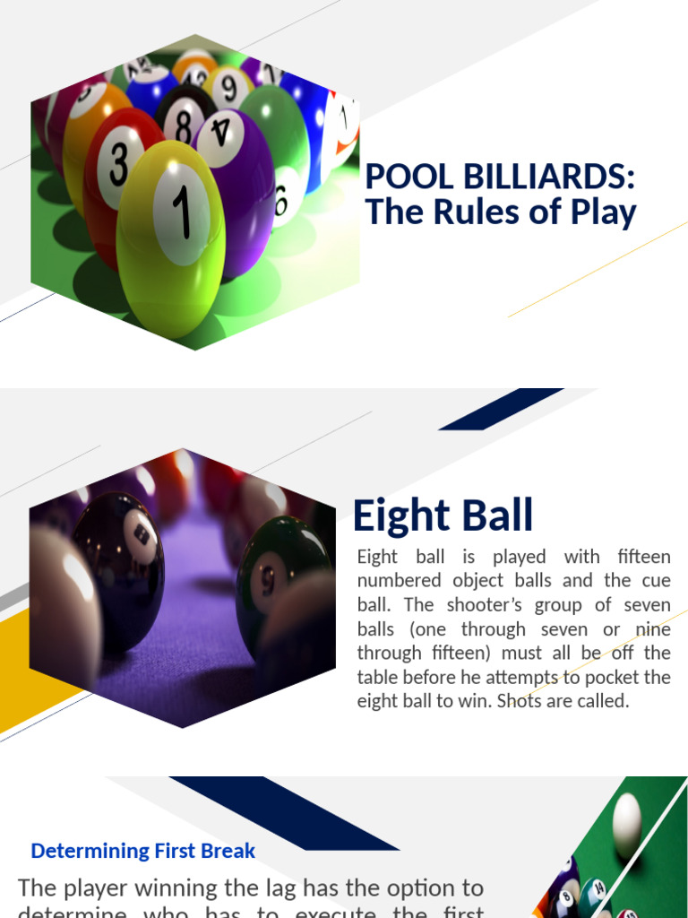 EIGHT-BALL Pool Rules | PDF | Cue Sports | Sports Equipment