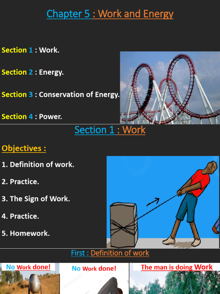 Chapter 5 Work and Energy Section 1 Work | PDF