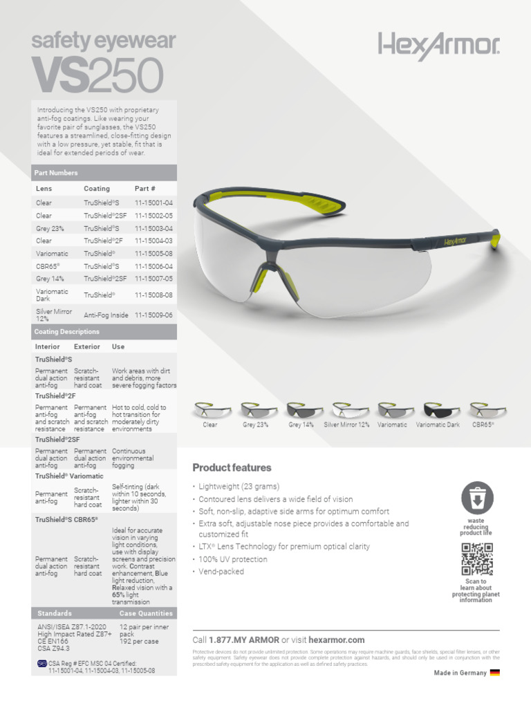 Hexarmor VS250 Spec Sheet | PDF