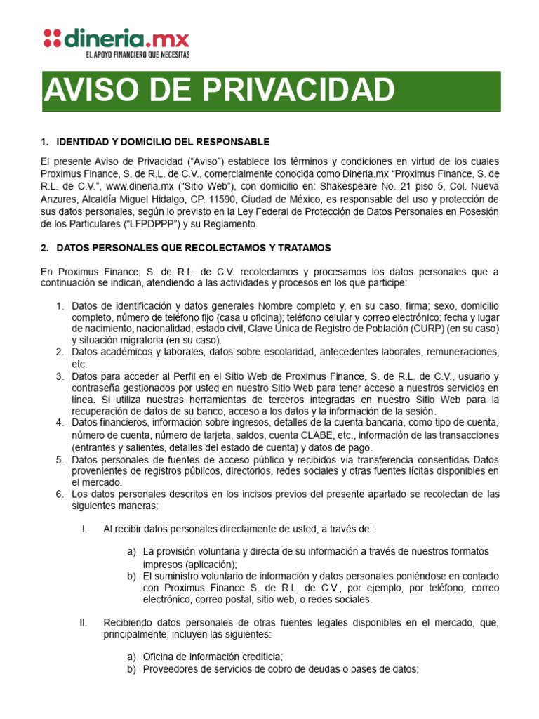Aviso de Privacidad | PDF | Cookie HTTP | Documento de identidad