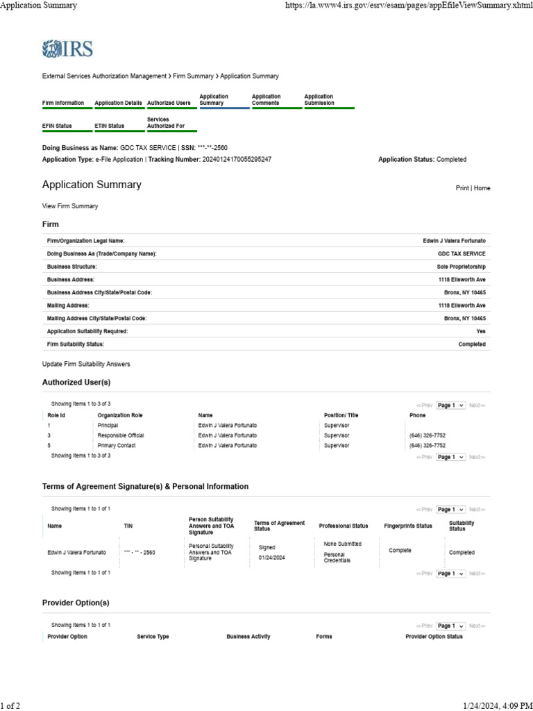 Application Summary | PDF