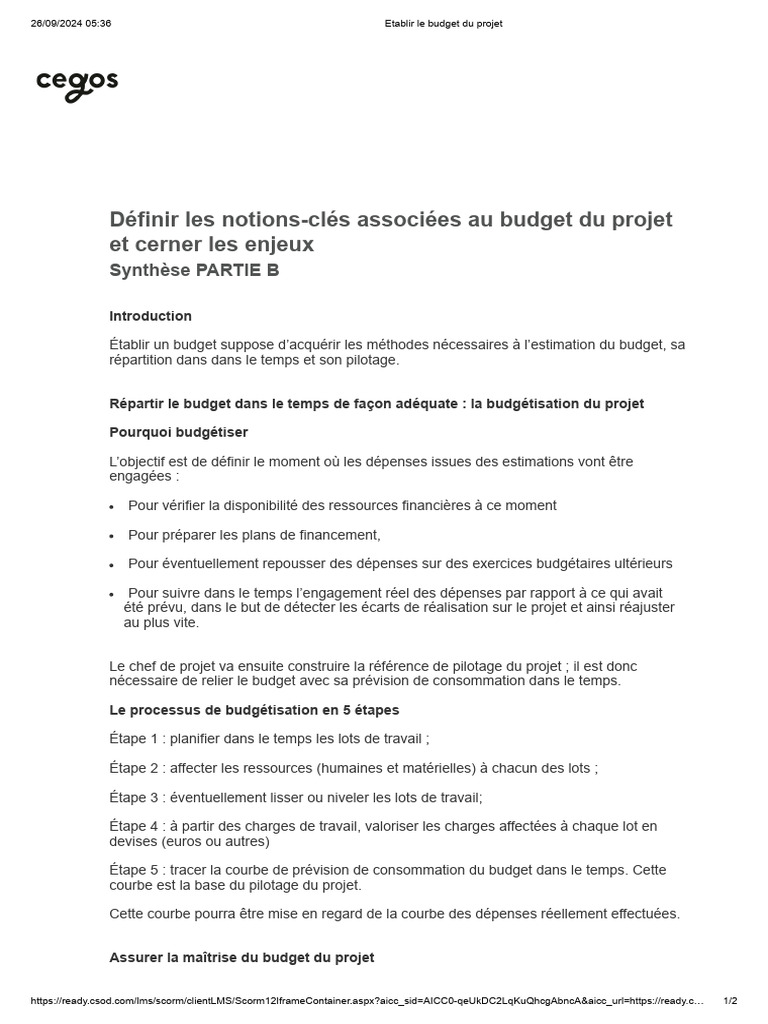 Drawing Up A Project Budget. Part B | PDF