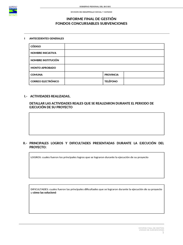 Informe Final de Gestion 2023 | PDF