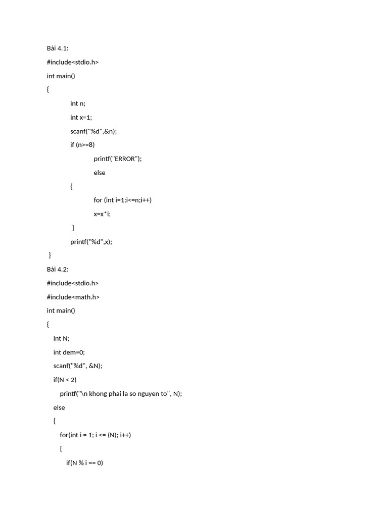 THDC - TH C Hành 4 | PDF