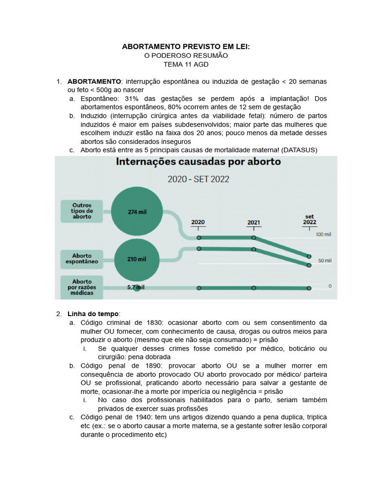 Abortamento Previsto em Lei | PDF